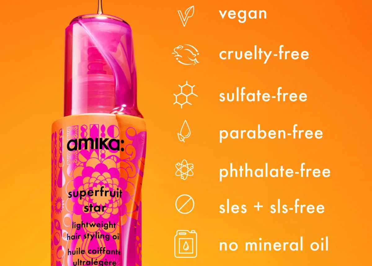NIEUW: amika superfruit star lightweight hair styling oil ️JohnBeerens.com